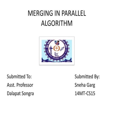 Parallel Merging Ppt 
