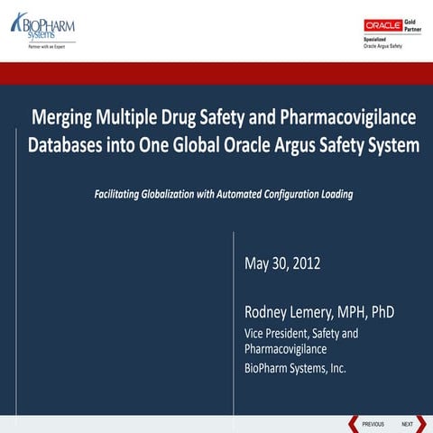 Merging Multiple Drug Safety and Pharmacovigilance Databases | PDF