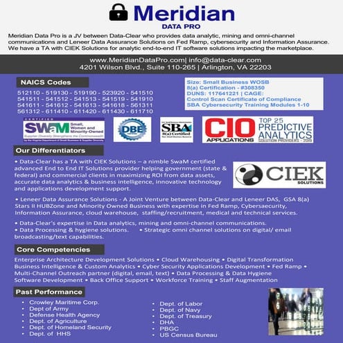 Meridian Data-Pro Capabilities Statement 2022 | PDF