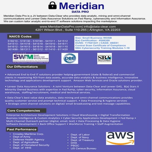 Meridian Data-Pro Capabilities Statement 2022 | PDF
