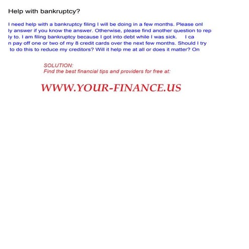 Help with bankruptcy? | PDF