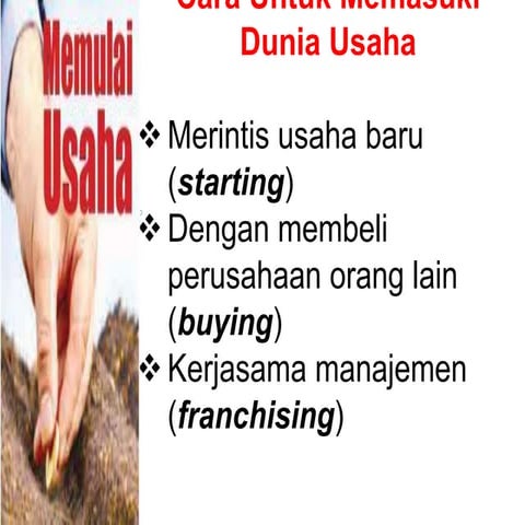 Merintis Usaha Baru Agar Sukses Berhasil | PPT