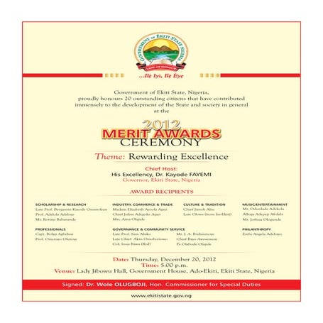 2012 Merit Awards Ceremony | PDF