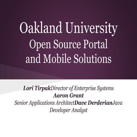 Open Source Portal and Mobile Solutions | PPTX