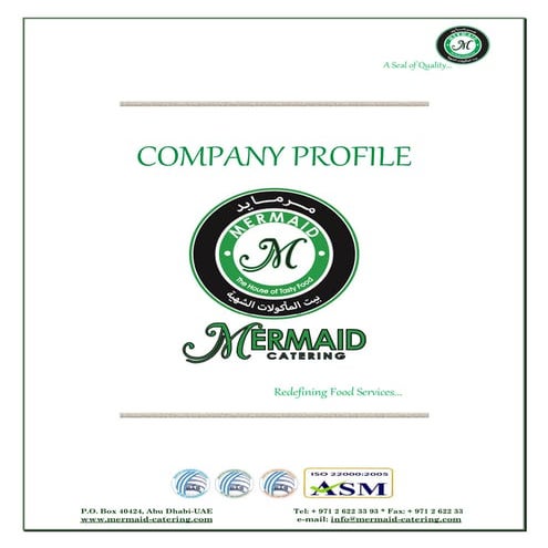Mermaid catering profile - 2016 | PDF