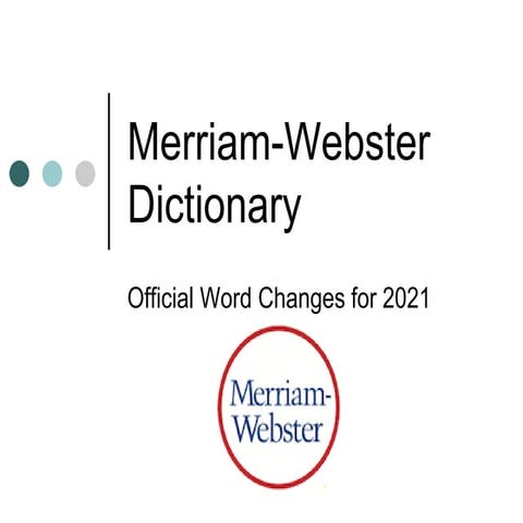 Merriam webster dictionary 2021 word changes | PDF