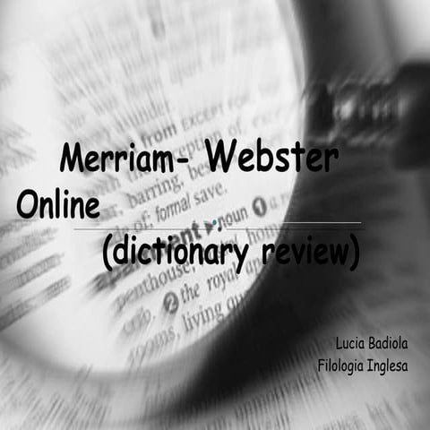 Merriam webster online-ppt (final) | PPT