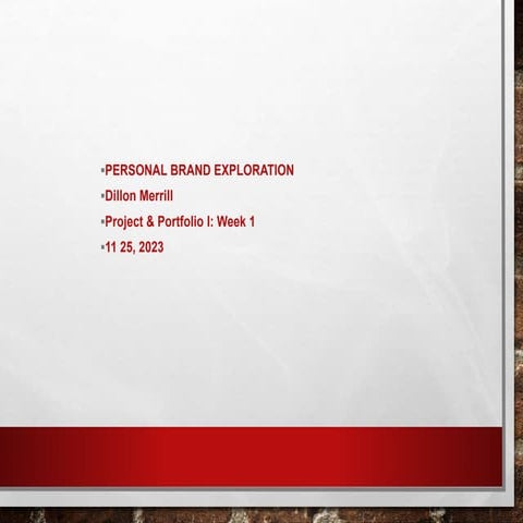 Personal Brand Exploration Powerpoint Presentation | PPT