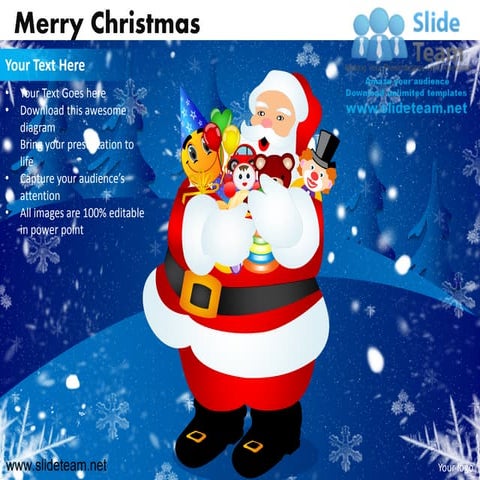 Merry christmas santa claus presents powerpoint templates. | PPT