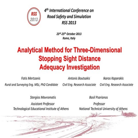 3-D Sight Distance Assessment in Road Design | PDF | 3-D Graphics ...