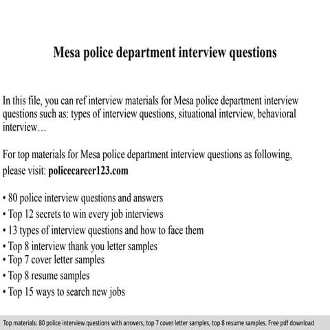 Mesa police department interview questions | PPTX