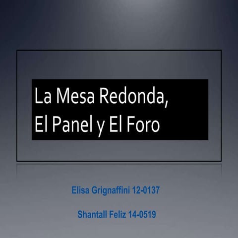 el panel, elementos y caracteristicas y ejemplos | PPTX