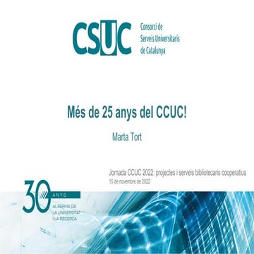 Més de 25 anys del CCUC | PPT