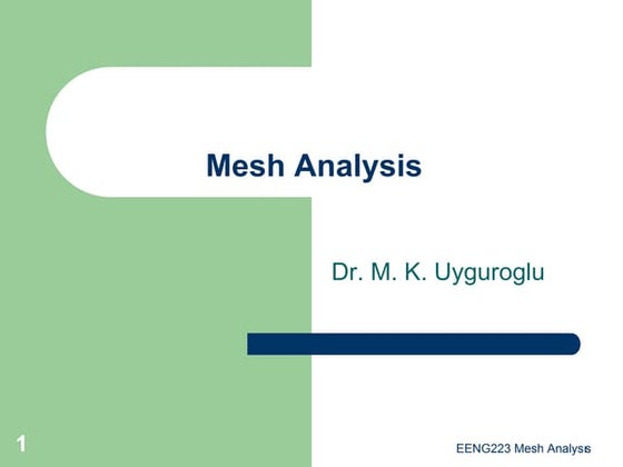 MESH AND SUPERMESH ANALYSIS | PPT