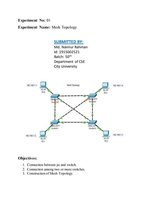 Mesh Topology Design In Cisco Packet Tracer Pdf
