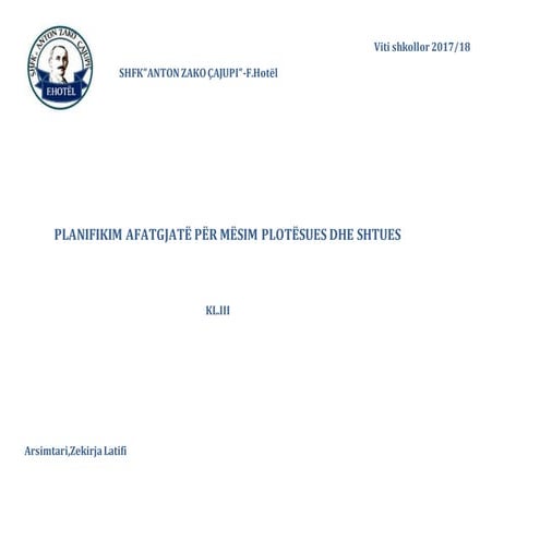 Mesim plotësues dhe shtues kl.III 201718 | DOCX