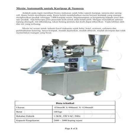 Mesin proses makanan | DOCX