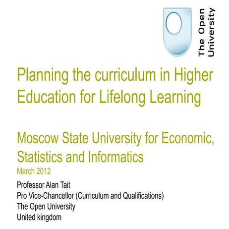 MESI Planning the Curriculum in Higher Education for Lifelong Learning ...