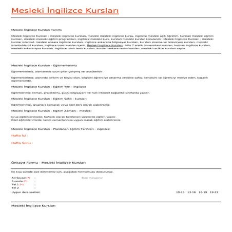 Mesleki ingilizce-kurslari | PDF
