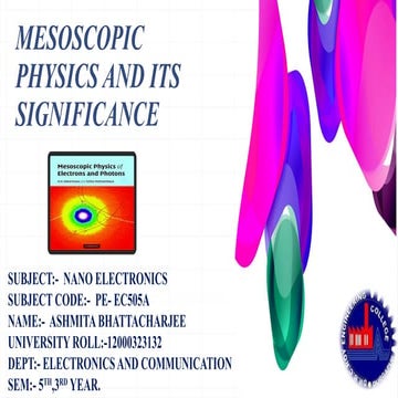 Mesoscopic Physics and its significance_12000323132_Ashmita ...