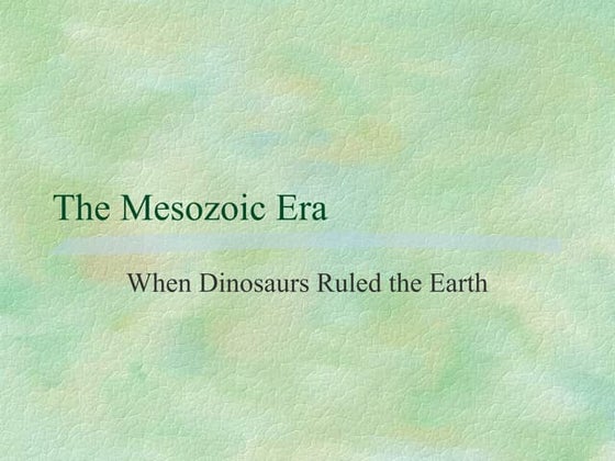 The mesozoic era | PDF