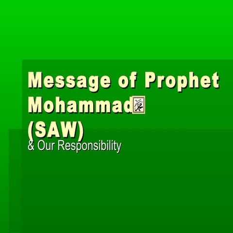 Message of Prophet Mohammad (SAW) | PPT
