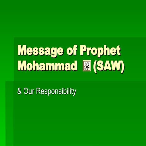 Message of Prophet Mohammad (SAW) | PPT