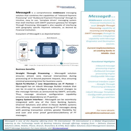 Message8 Swift Message Manager Middle Ware Solution Pdf