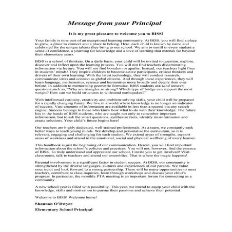 Message from your Principal | DOCX
