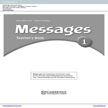 Messages 1 teacher's book | PDF