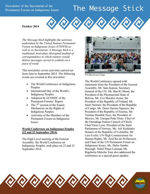 Observance of the International Day of the World's Indigenous Peoples ...