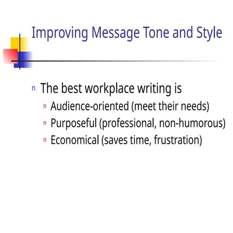 Enhancing Workplace Communication: Tone and Style for Professional ...