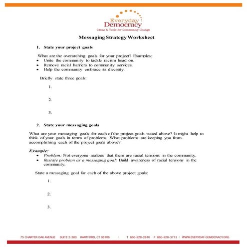 Messaging Strategy Worksheet | DOCX