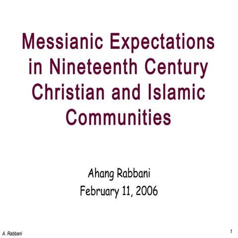 Messianic expectationspartiallistaustinfeb2006 | PPT