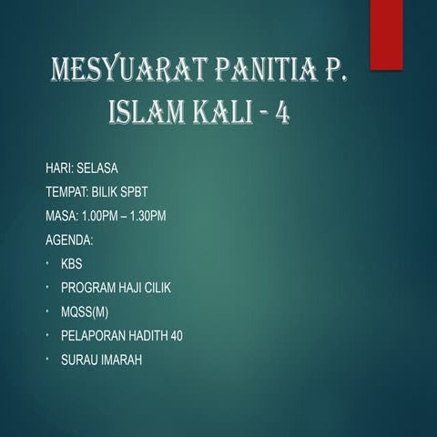 Mesyuarat KIK dan pengurusan di dalam program imarah surau.pptx