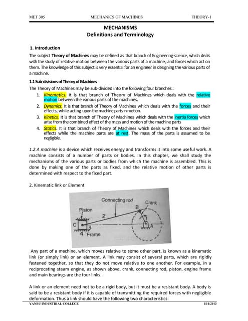 Fundamentals and types of mechanisms | PPTX