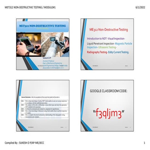 NDT_Introduction & Visual InspectionModule-1 | PDF