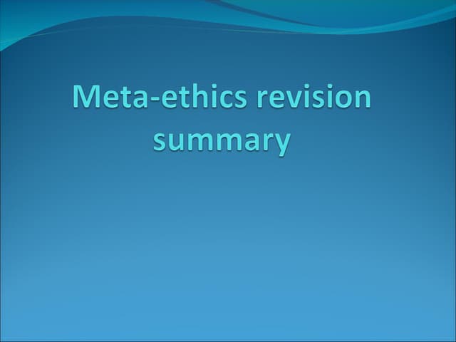 Meta ethics-1 | PPTX