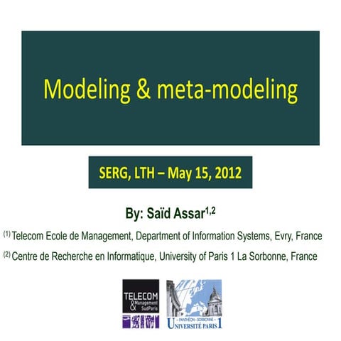 Modeling And Meta Modeling Presentation At Lth Sweden Pptx