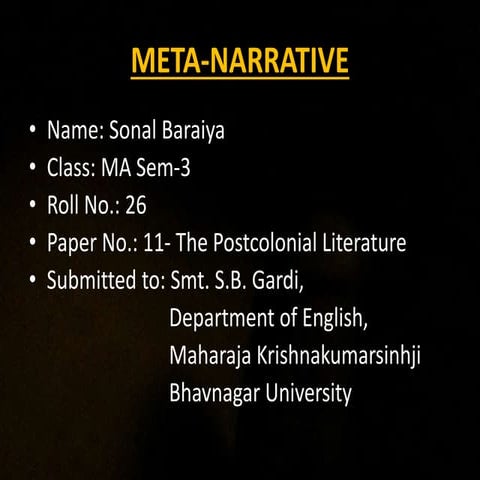 Meta narrative | PPTX