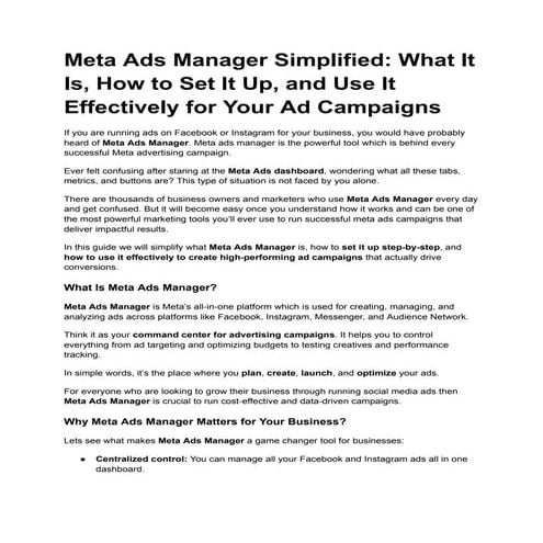 Meta Ads Manager Simplified_ What It Is, How to Set It Up, and Use It ...