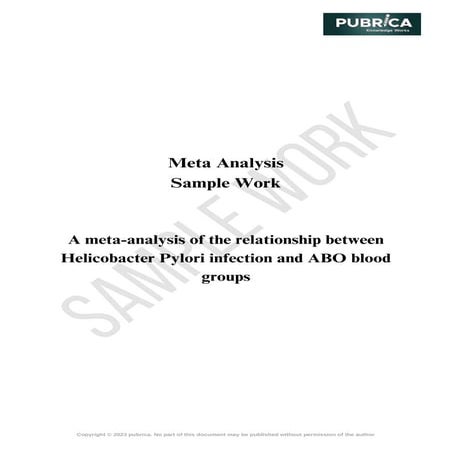Meta analysis between Helicobacter Pylori infection and ABO blood groups | PDF