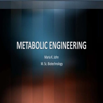 Metabolic Engineering | PPTX