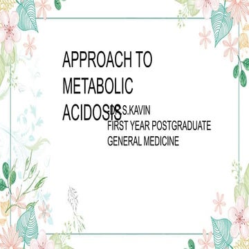 METABOLIC ACIDOSIS ITS PATHOGENISIS AND MANAGEMENT | PPTX