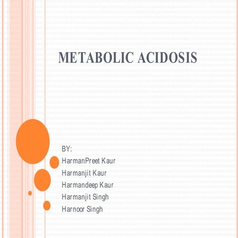 Metabolic acidosis | PPT