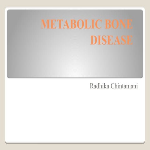 Metabolic bone disease | PDF