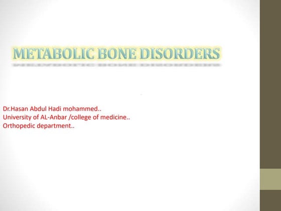 Common Bone Disorders | PPTX | Bone and Joint Conditions | Diseases and Conditions
