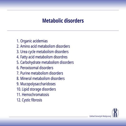 metabolic disorders presentation. Biochemistry. | PPTX