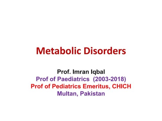 Metabolic Disorders: All You Need to Know | PPTX | Diabetes | Diseases ...