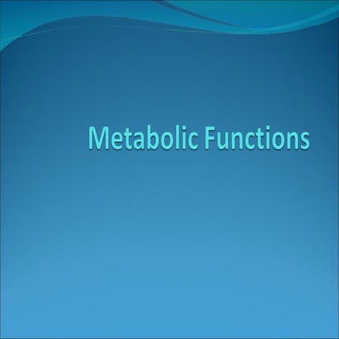 Metabolic Functions Period1 | PPT